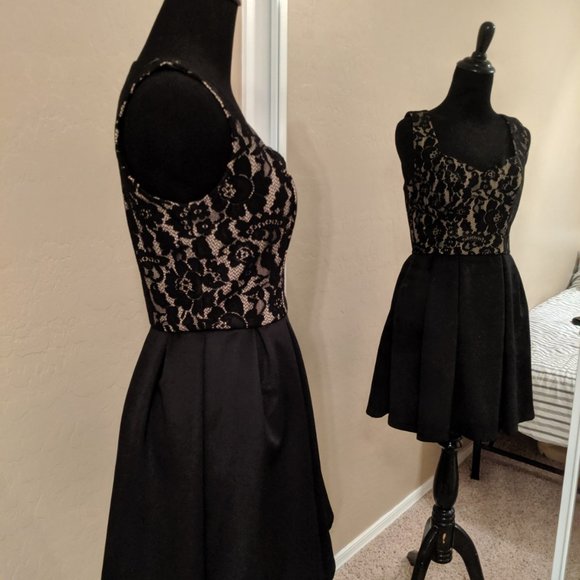 Ruby Rox | Dresses | Ruby Rox Black Floral Heart Cut Back Mini Dress ...